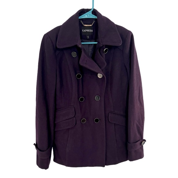 Express | Jackets & Coats | Womens Express Royal Purple Classic Peacoat ...
